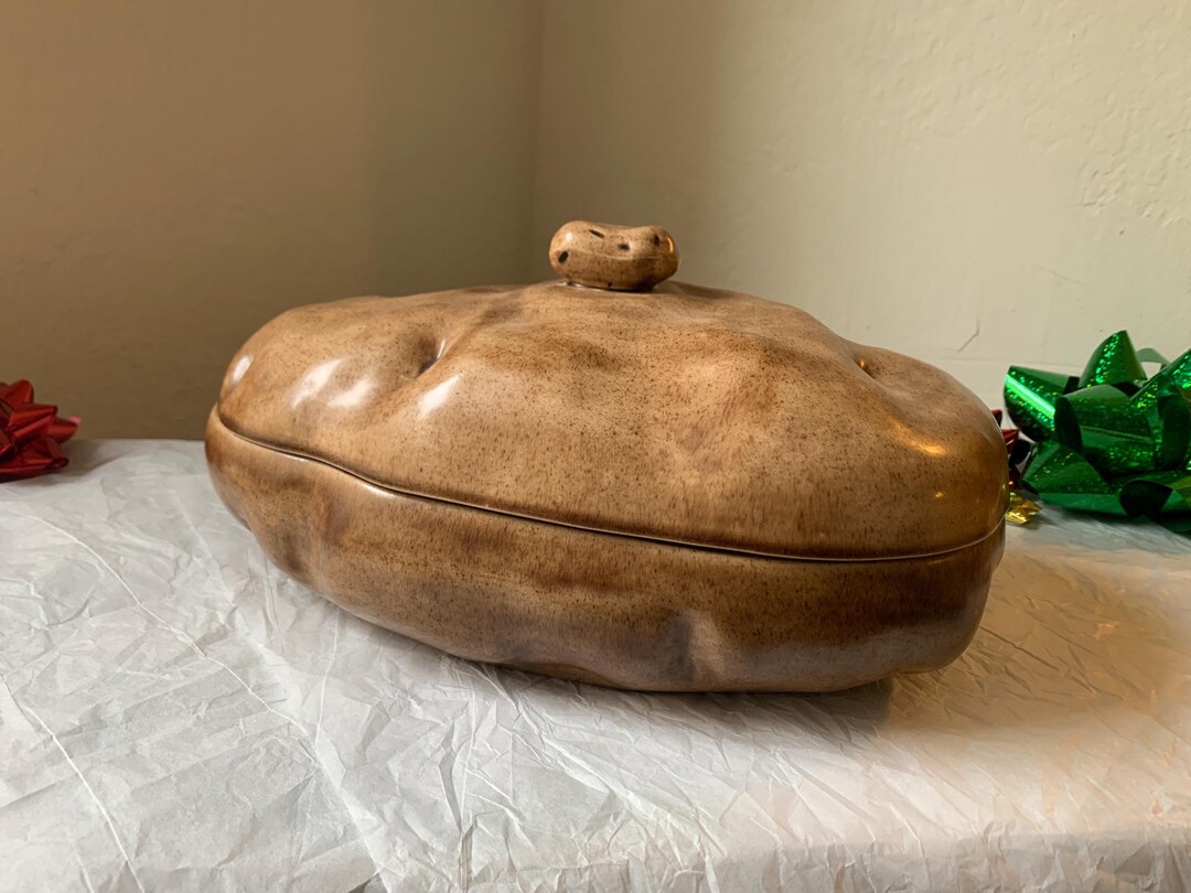 Large Vintage 1969 Ceramic Potato Serving Dish With Lid and Small ...