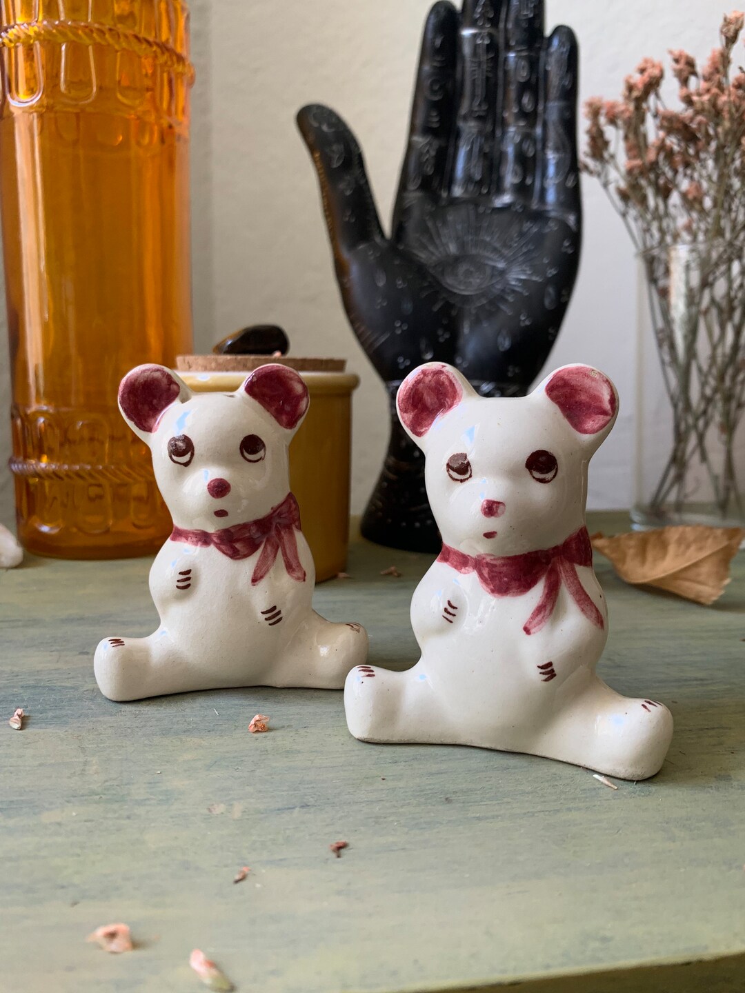 Vintage Ceramic Teddy Bear Salt and Pepper Shaker Set - Etsy