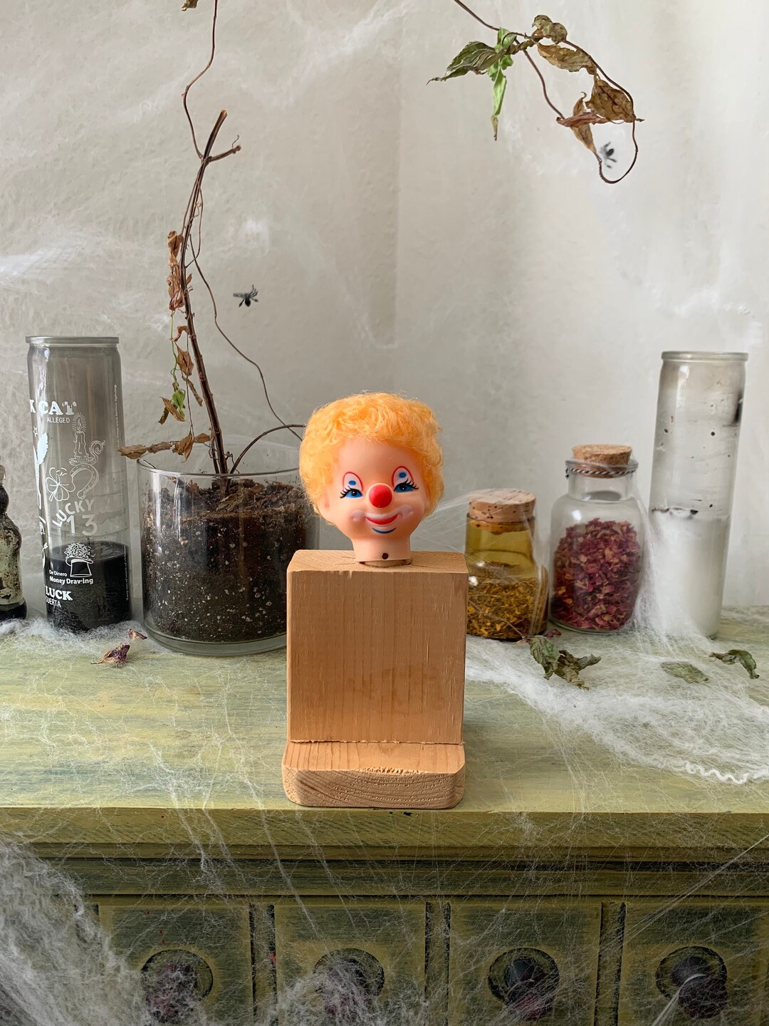 Doll Head Clown Face Makeup Statue Trophy Figurine Weird Decor - Etsy