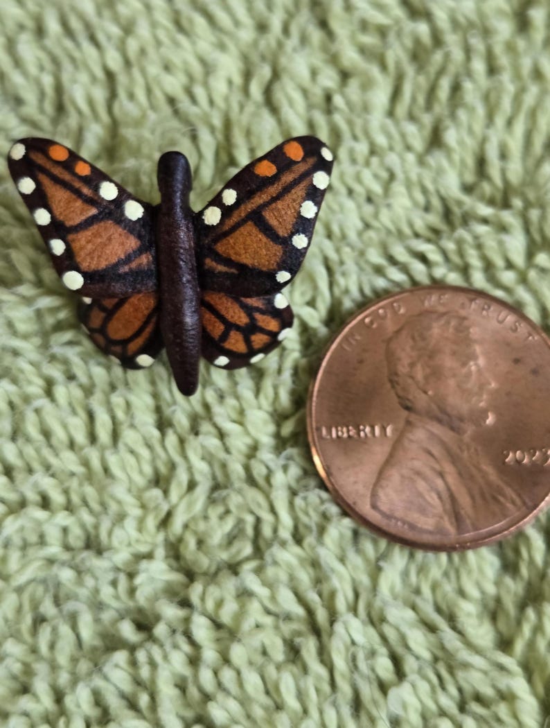 Monarch Butterfly Pin Leather Butterfly Lapel Pin - Etsy