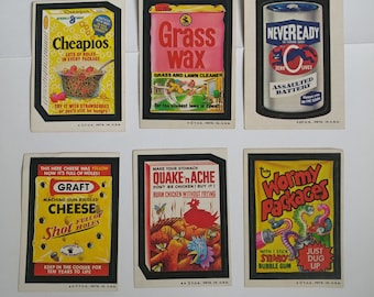 1970's Topps Wacky Packages Trading Cards / Stickers Lipoff Cup-a-slop ...
