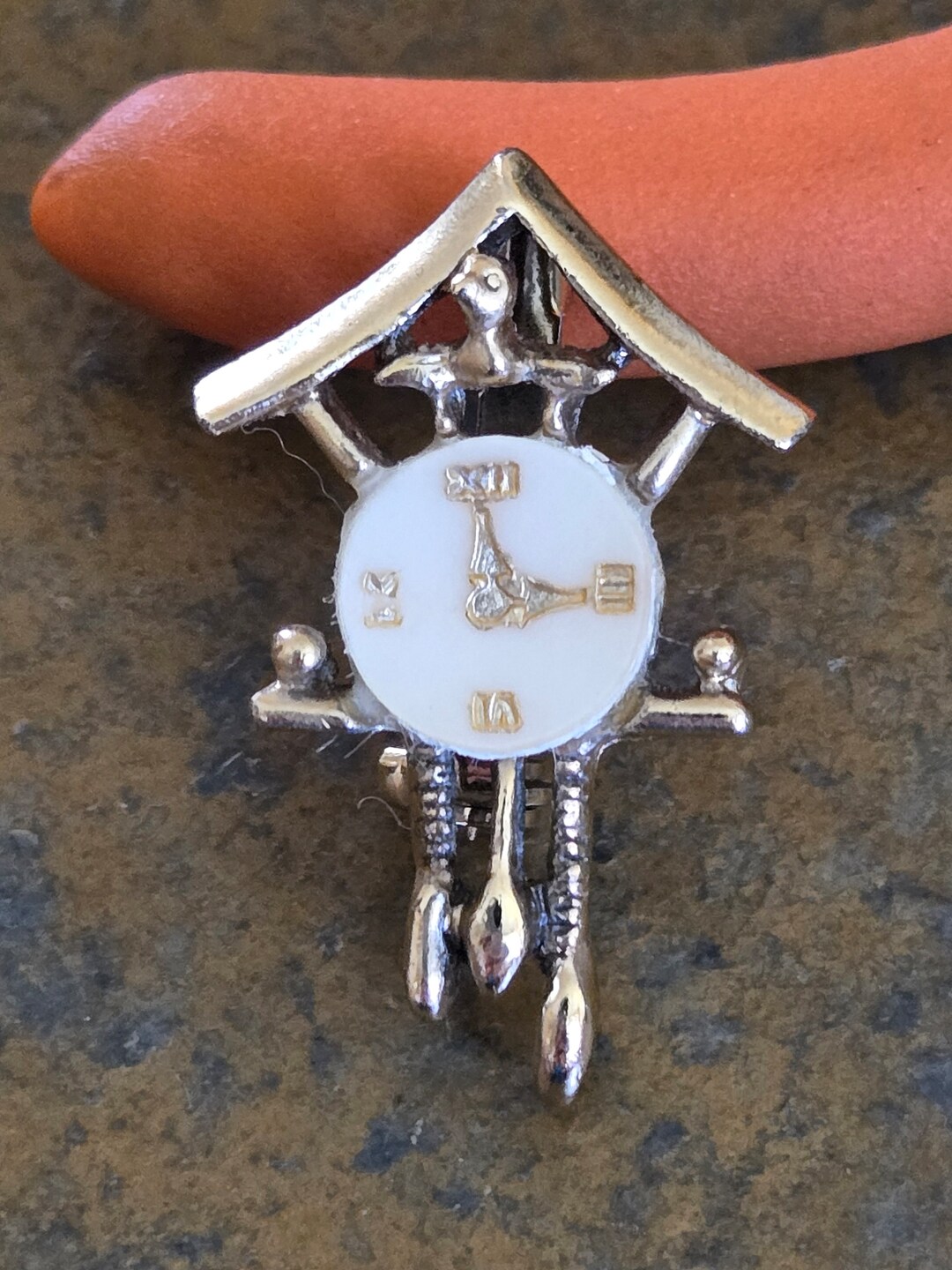 Cuckoo Clock Pin Brooch Goldtone With White Face Lapel Pin - Etsy