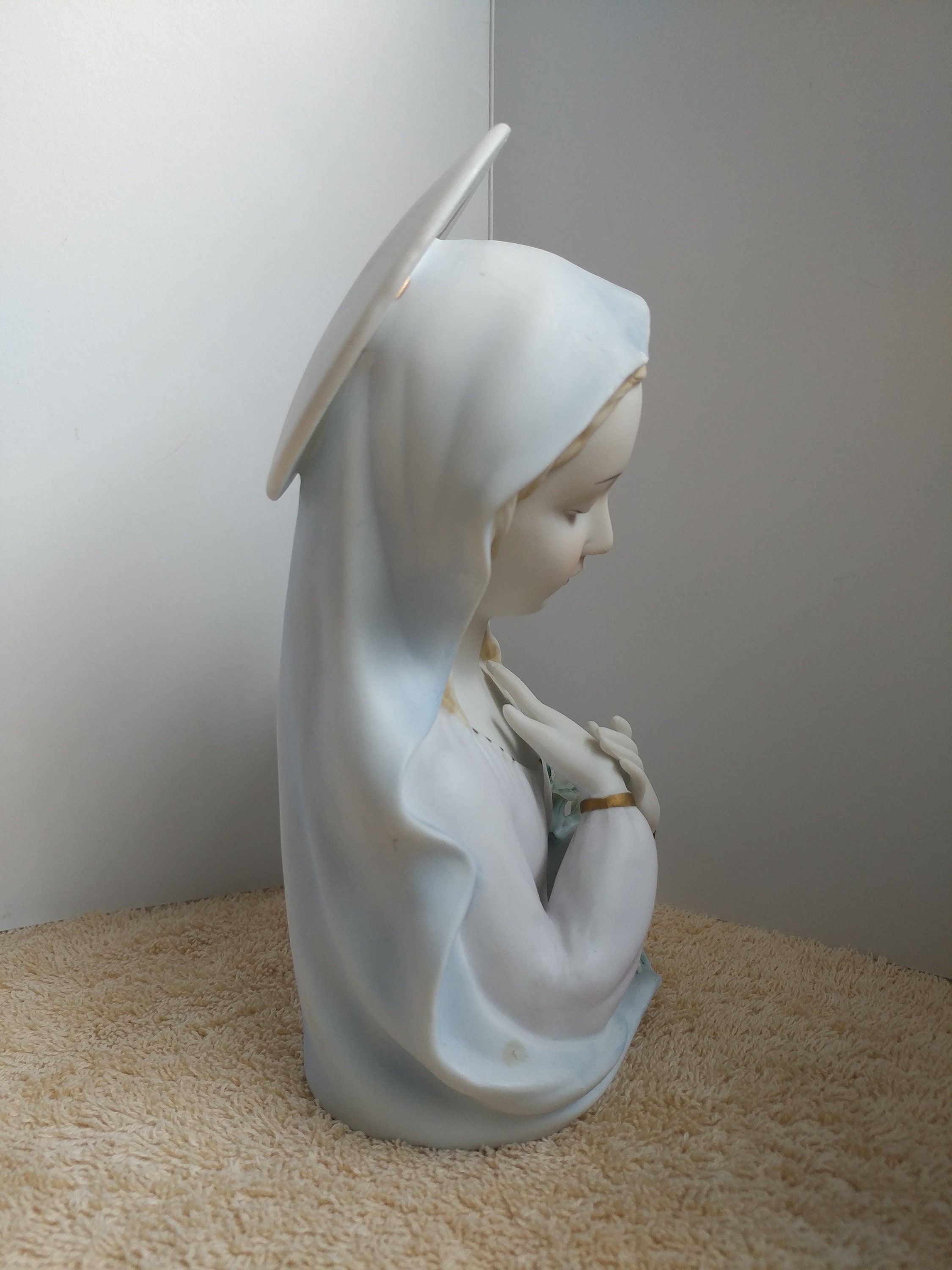 Lefton China Madonna Virgin Mary Hand Painted Figurine Statuette KW1463 ...