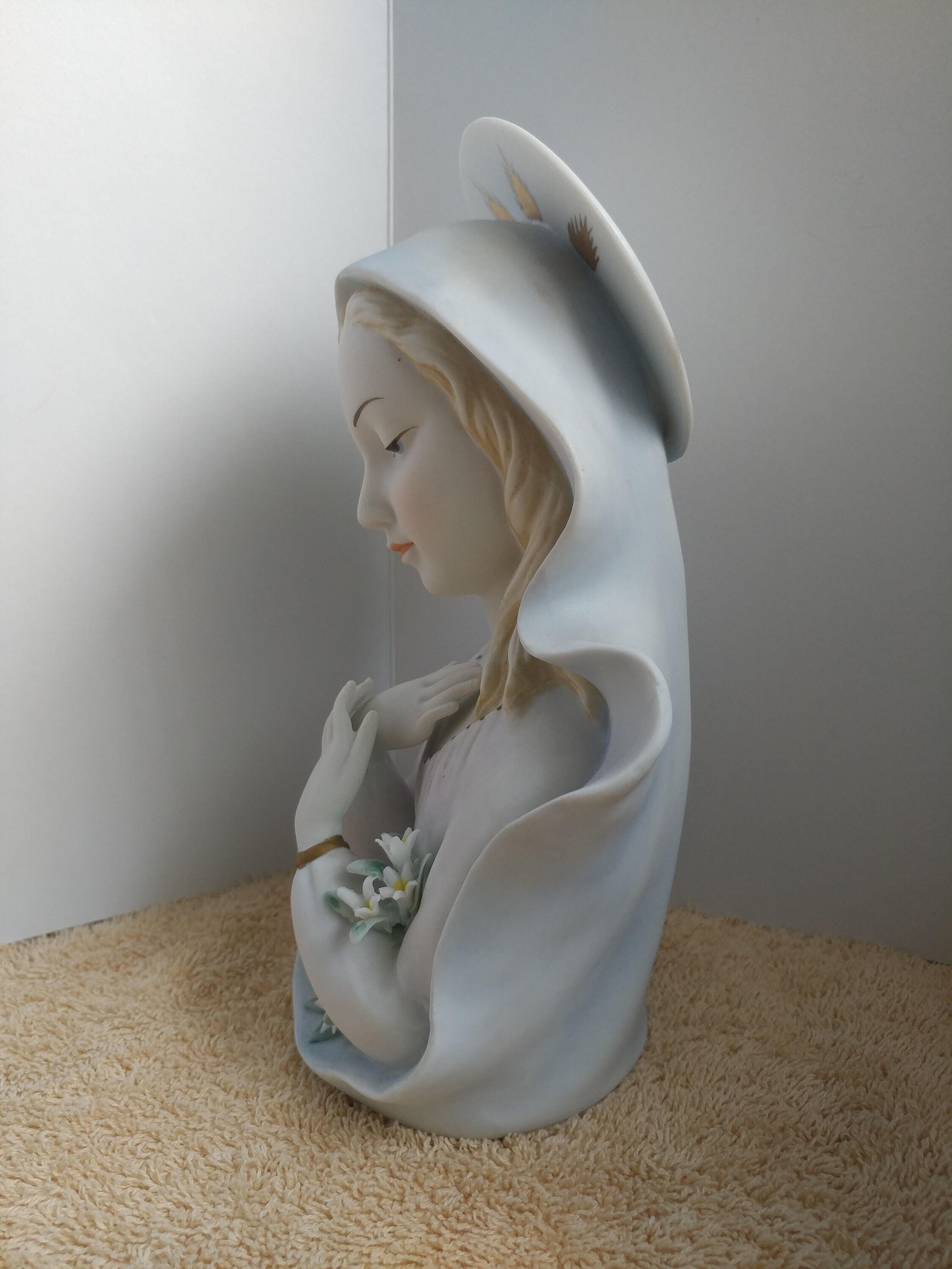 Lefton China Madonna Virgin Mary Hand Painted Figurine Statuette KW1463 ...
