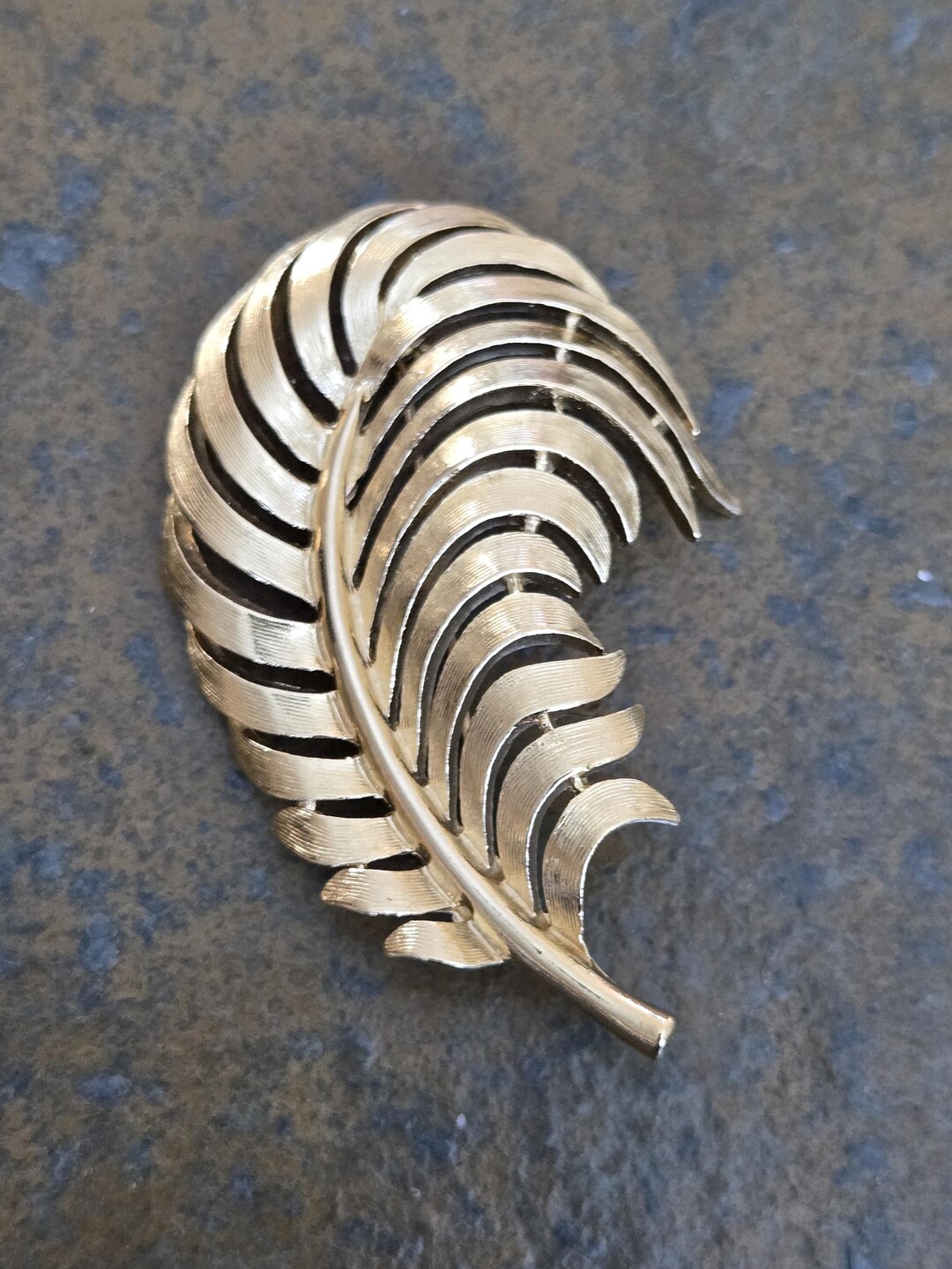 Crown Trifari Goldtone Feather Plume Brooch Pin - Etsy