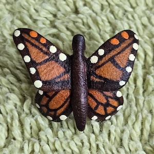 Monarch Butterfly Pin Leather Butterfly Lapel Pin - Etsy