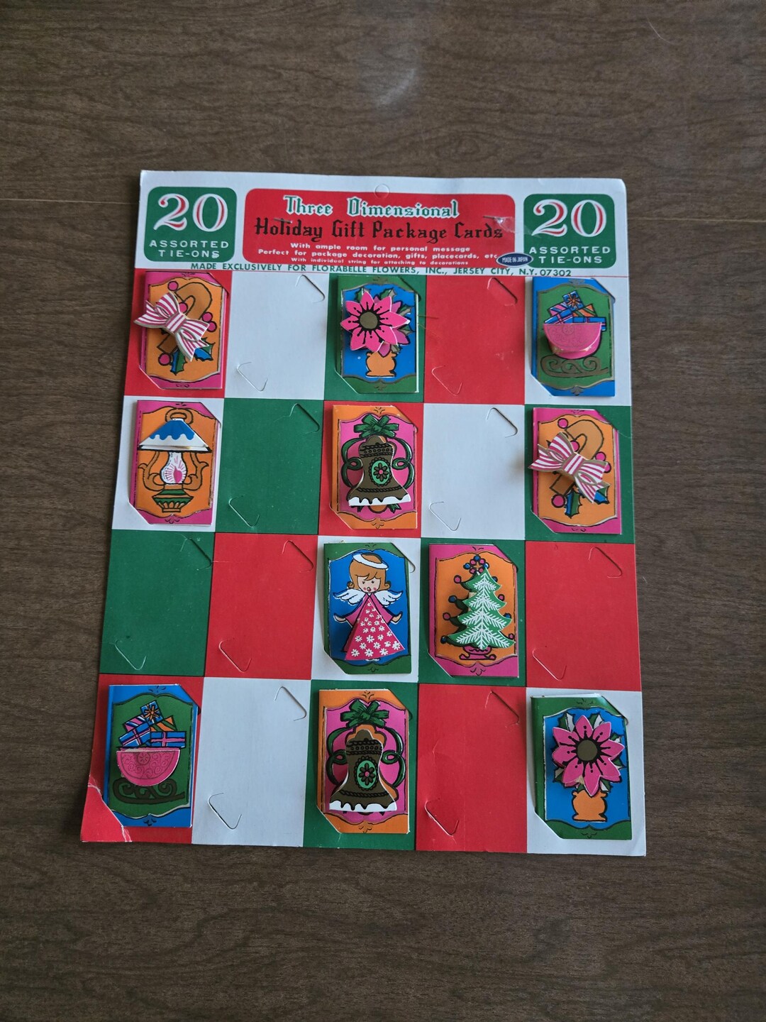 Three Dimensional Holiday Gift Package Cards Vintage Set of 11 Tie on ...