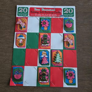 Three Dimensional Holiday Gift Package Cards Vintage Set of 11 Tie on ...