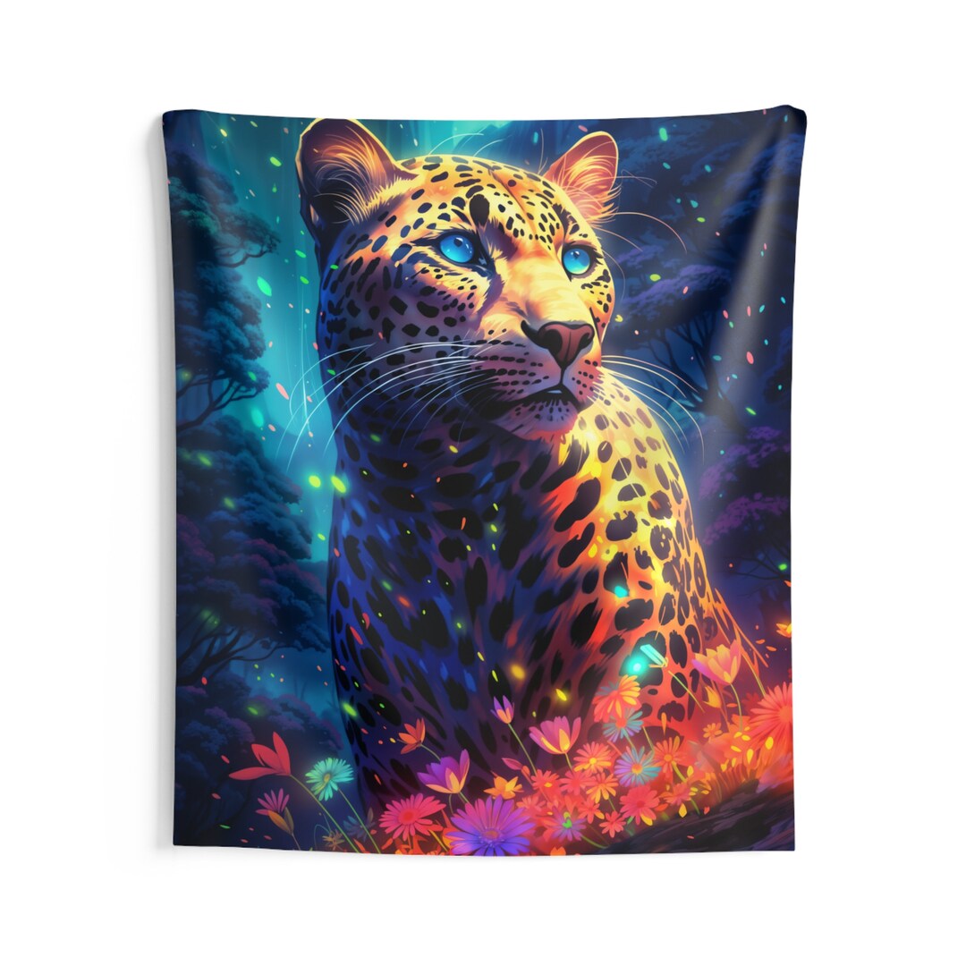 Magical Leopard Tapestry - Etsy