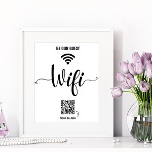 Be Our Guest, Editable Wifi Sign, Wifi QR Code, Customizable Wifi ...