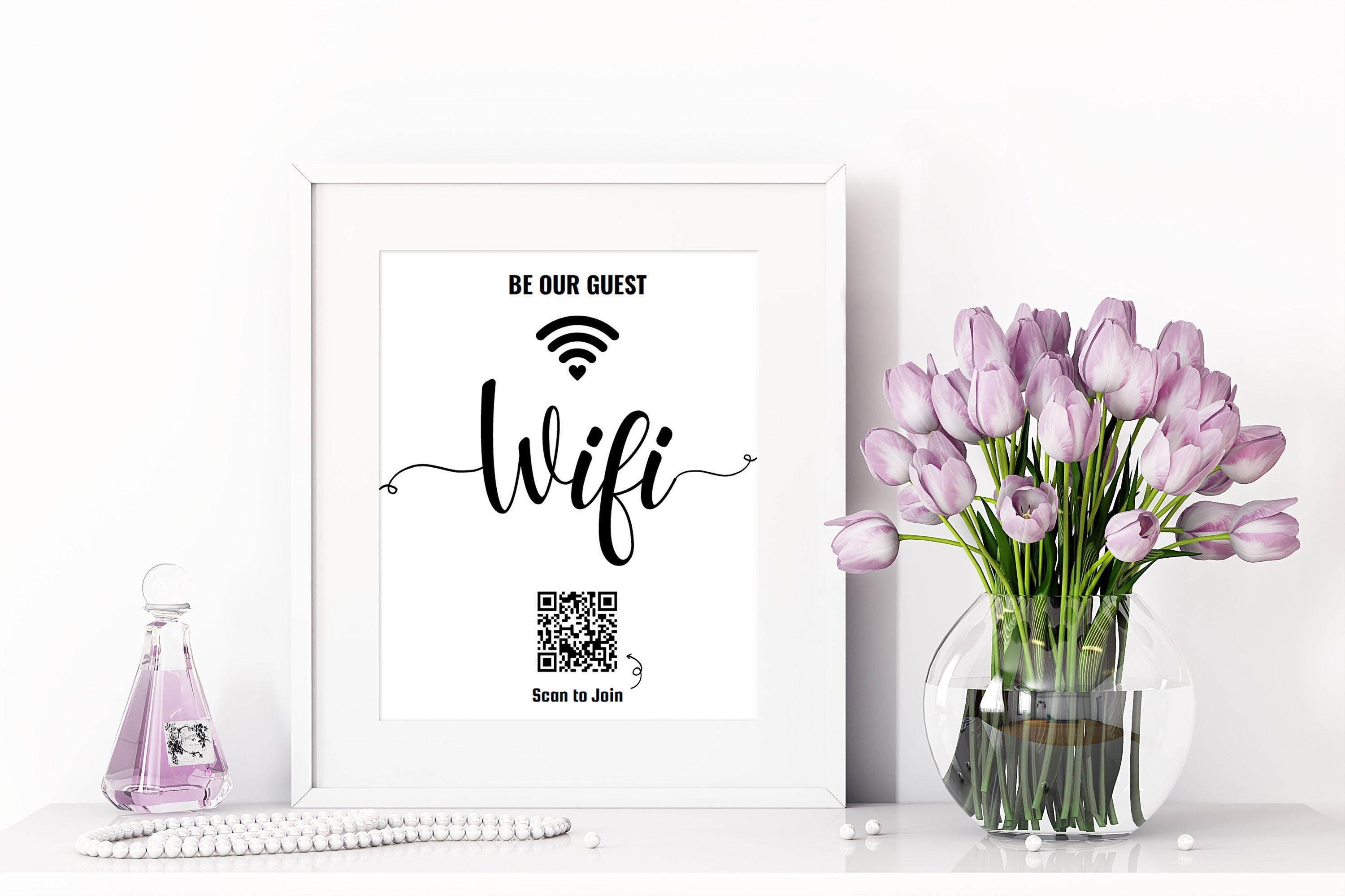 Be Our Guest, Editable Wifi Sign, Wifi QR Code, Customizable Wifi ...