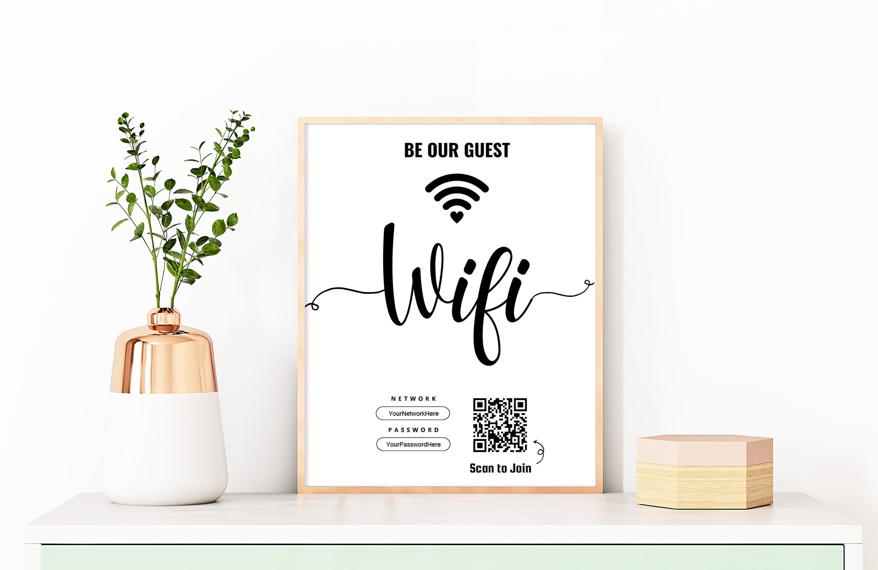 Be Our Guest, Editable Wifi Sign, Wifi QR Code, Customizable Wifi ...