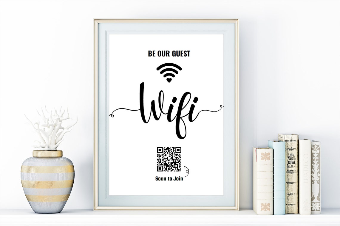 Be Our Guest Editable Wifi Sign Wifi QR Code Customizable - Etsy