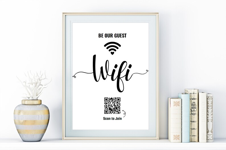 Be Our Guest, Editable Wifi Sign, Wifi QR Code, Customizable Wifi ...