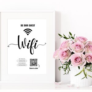 Be Our Guest, Editable Wifi Sign, Wifi QR Code, Customizable Wifi ...