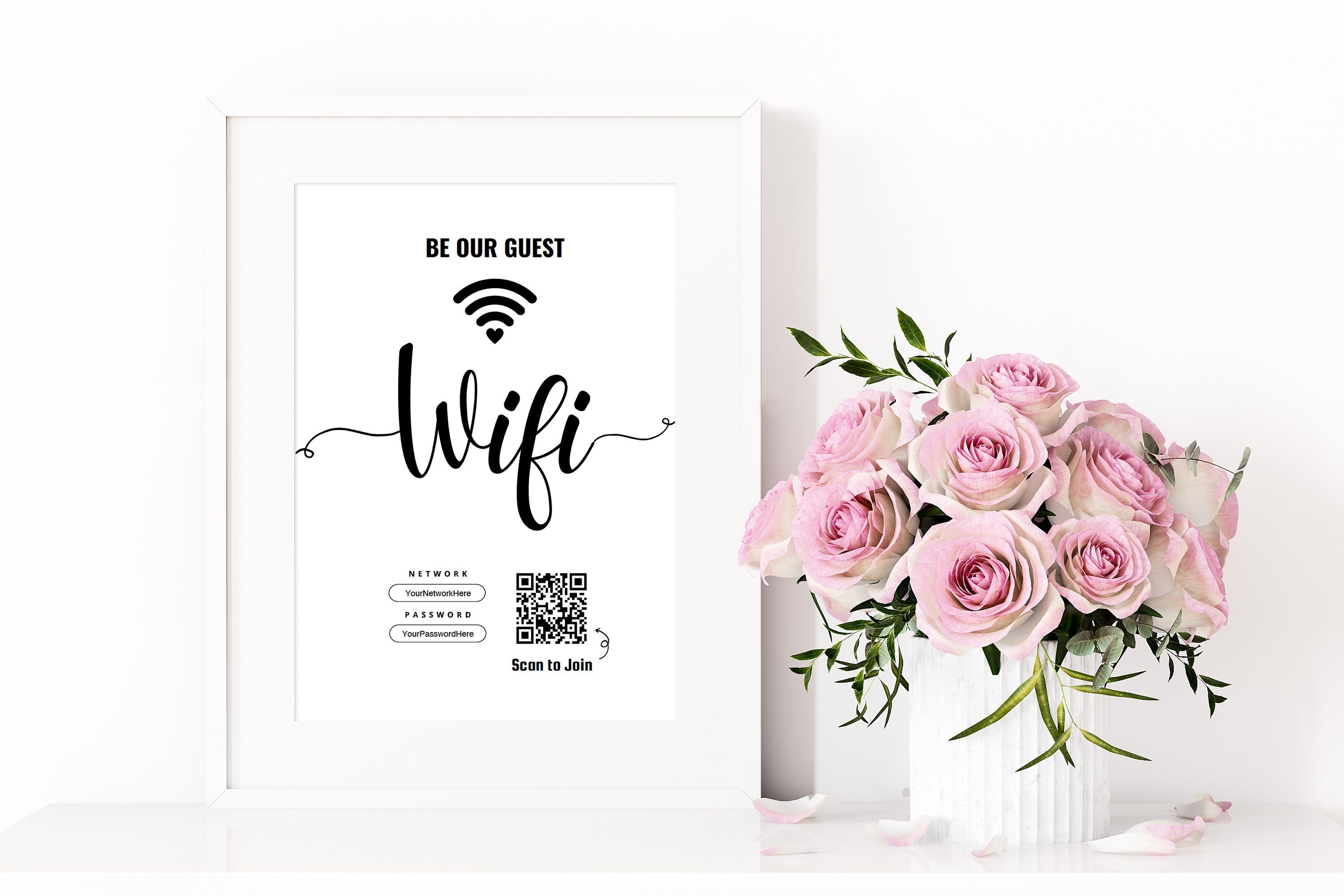 Be Our Guest, Editable Wifi Sign, Wifi QR Code, Customizable Wifi ...