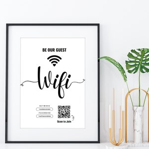 Be Our Guest, Editable Wifi Sign, Wifi QR Code, Customizable Wifi ...