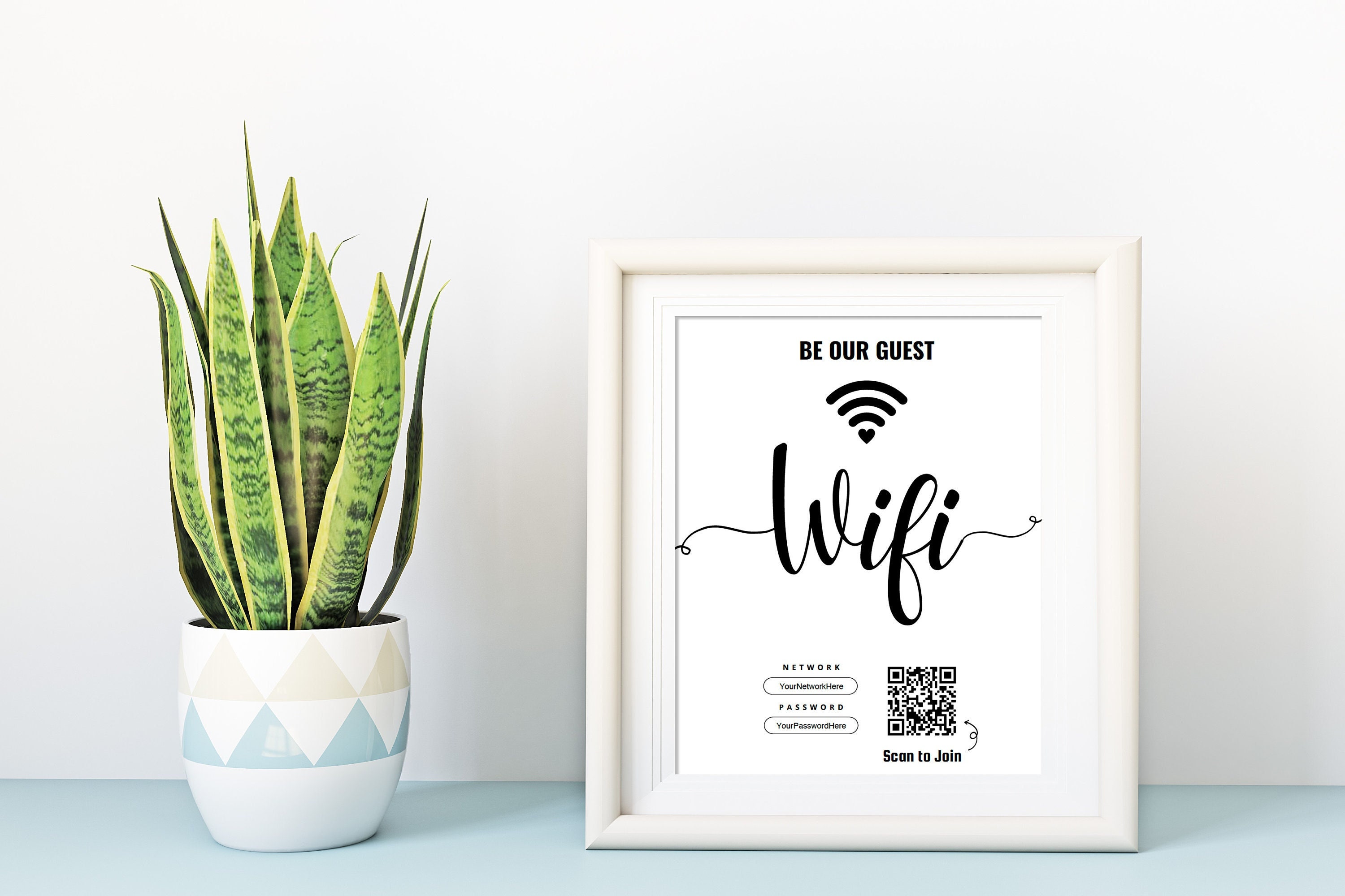 Be Our Guest, Editable Wifi Sign, Wifi QR Code, Customizable Wifi ...