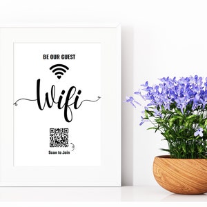 Be Our Guest, Editable Wifi Sign, Wifi QR Code, Customizable Wifi ...