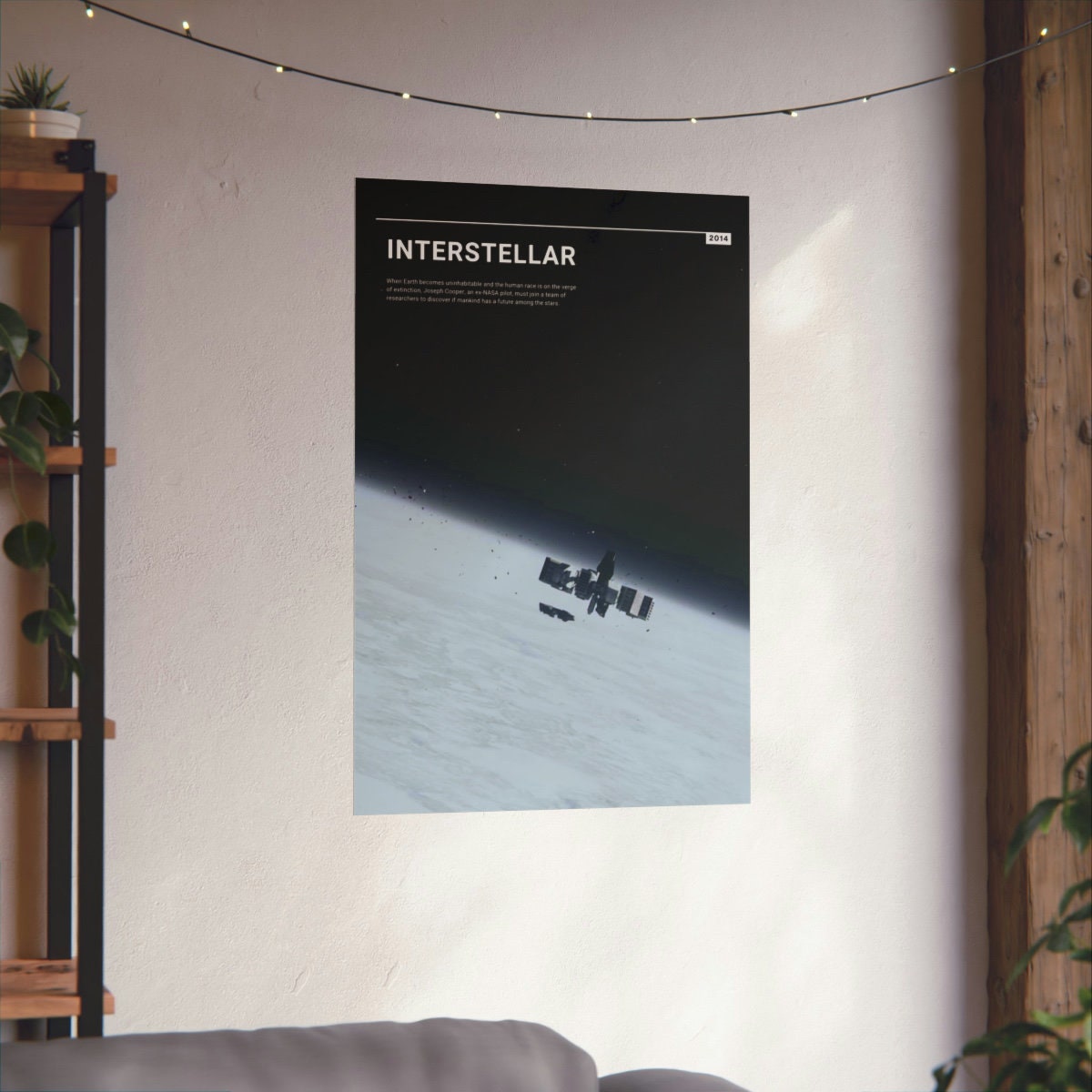 Interstellar Movie Poster, Retro Movie Print, Mid Century Modern Room ...