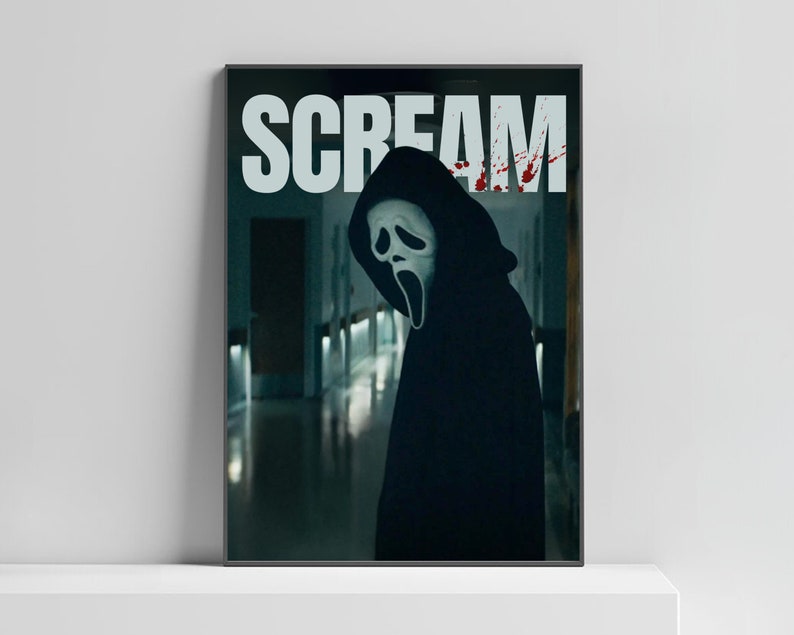 Scream Poster, Ghostface Movie Print, Horror Movie Poster Scream Room Decor, Minimalist ...