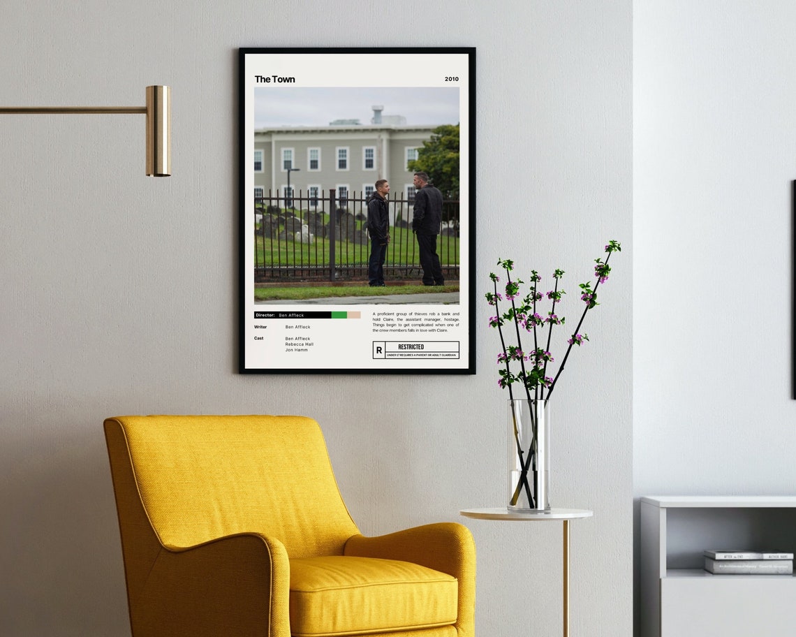 The Town Movie Posters Bundle, Digital Wall Art Prints, Mid Century ...