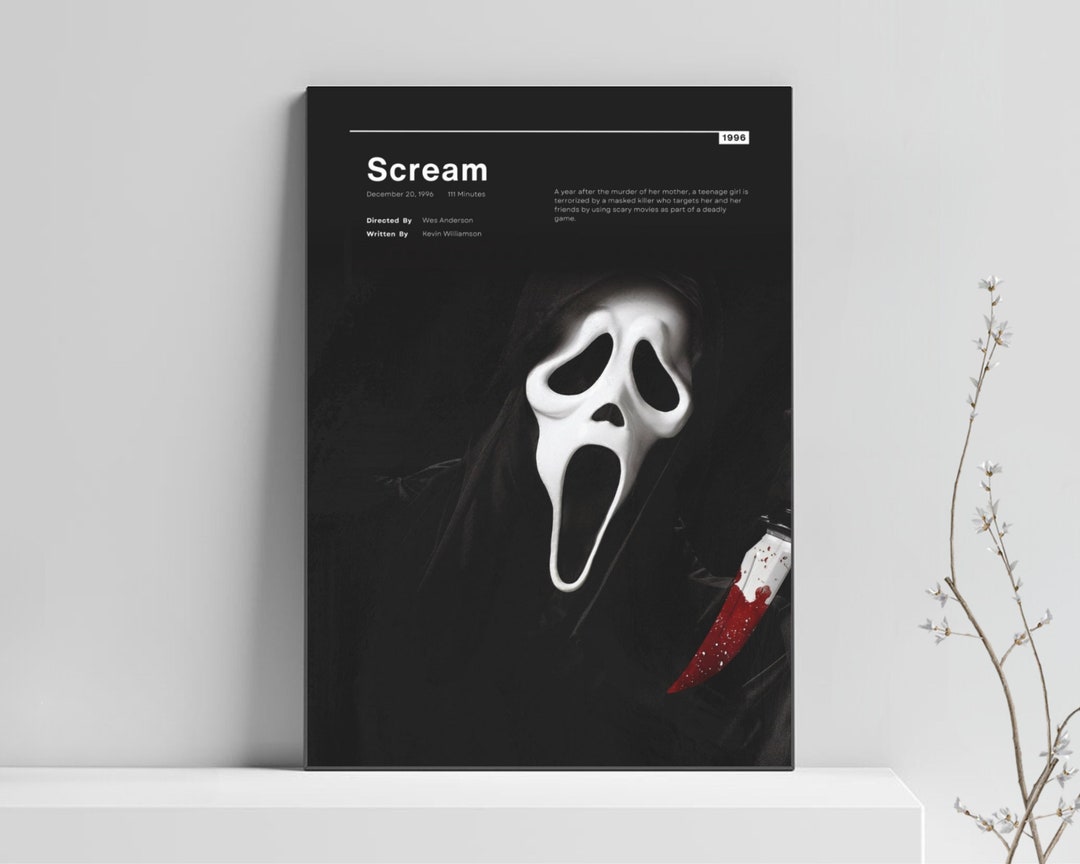 Scream Poster, Ghostface Movie Print, Horror Movie Poster Scream Room ...
