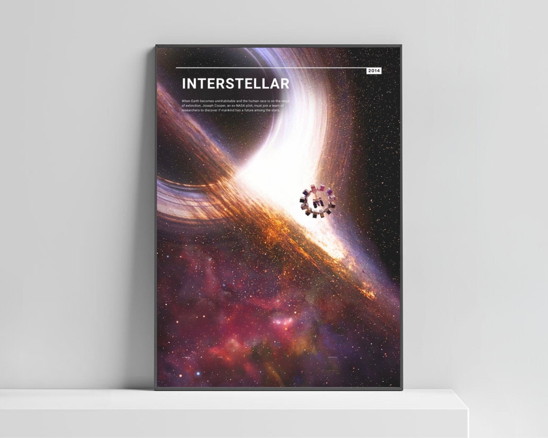 Interstellar Movie Poster, Retro Movie Print, Mid Century Modern Room ...