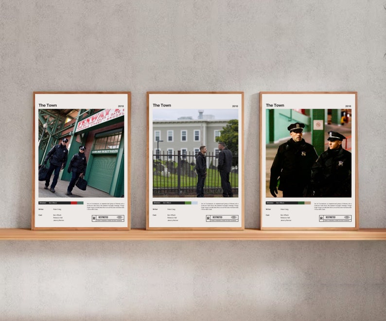 The Town Movie Posters Bundle, Digital Wall Art Prints, Mid Century ...