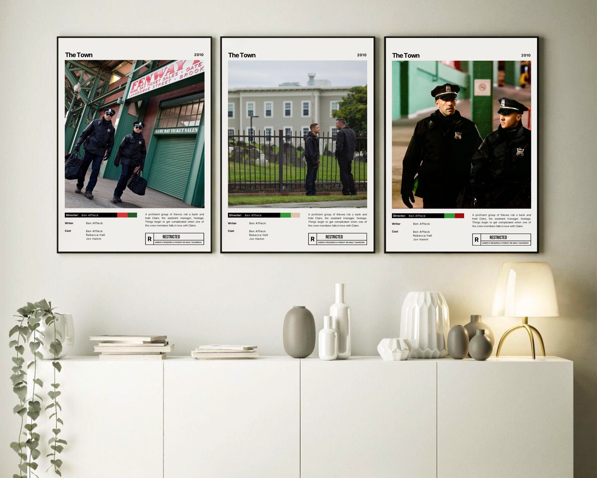 The Town Movie Posters Bundle, Digital Wall Art Prints, Mid Century ...