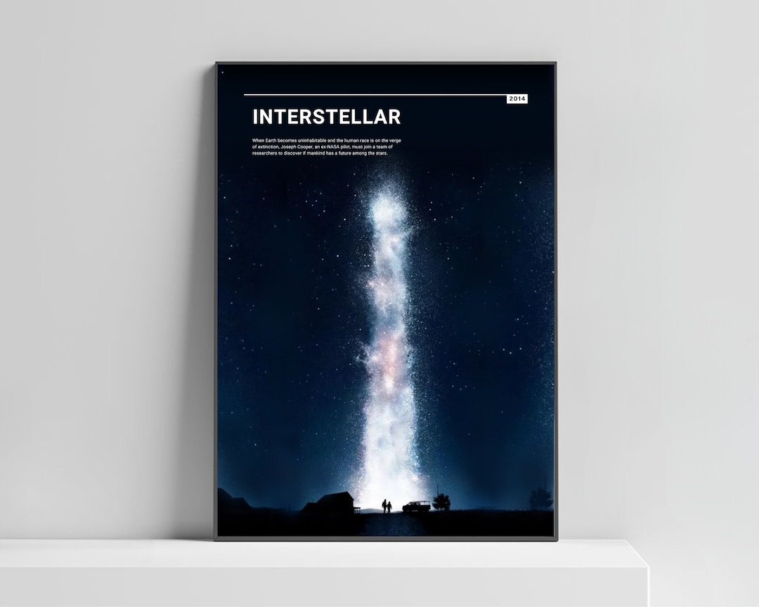 Interstellar Movie Poster, Retro Movie Print, Mid Century Modern Room ...