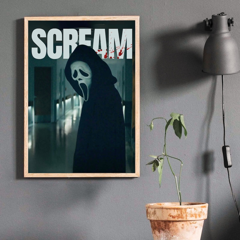 Scream Poster, Ghostface Movie Print, Horror Movie Poster Scream Room Decor, Minimalist ...