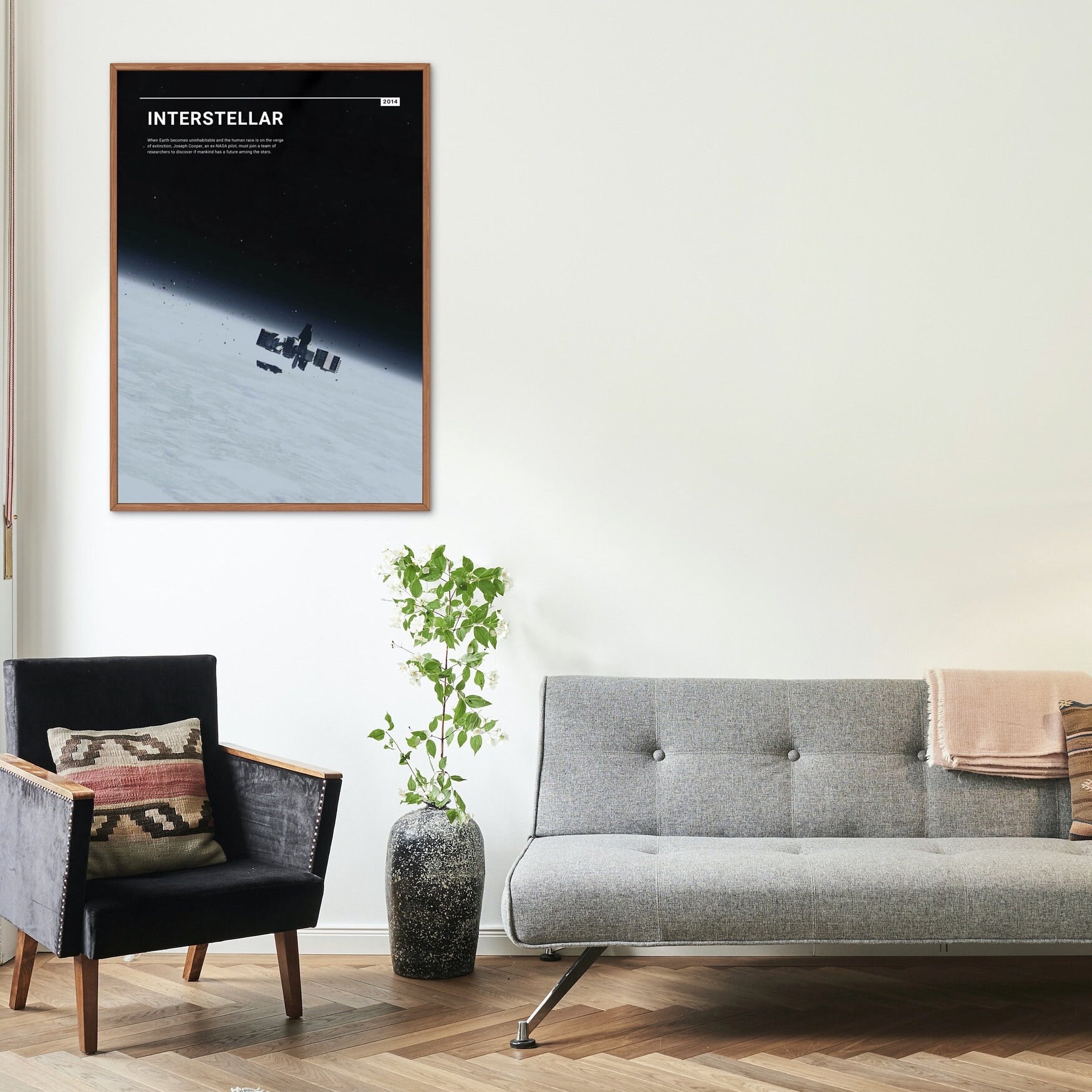 Interstellar Movie Poster, Retro Movie Print, Mid Century Modern Room ...