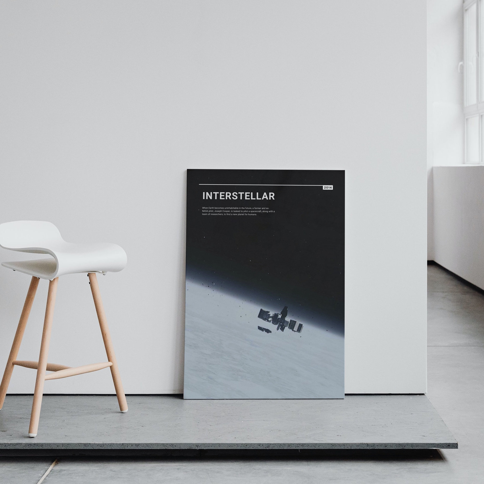 Interstellar Movie Poster, Retro Movie Print, Mid Century Modern Room ...