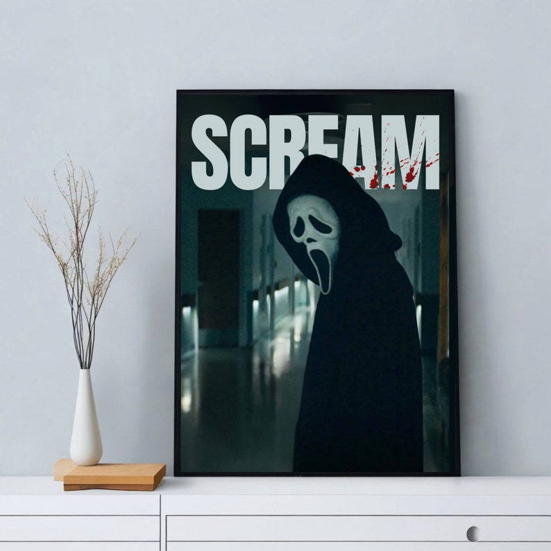 Scream Poster, Ghostface Movie Print, Horror Movie Poster Scream Room Decor, Minimalist ...