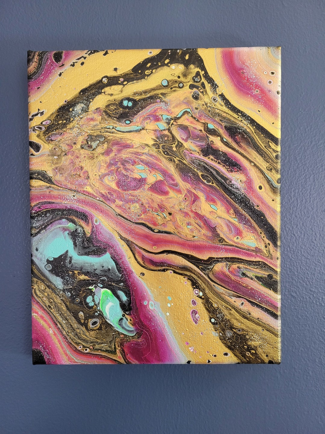 Poured Paint Acrylic Painting Wall Hanging 8x10 - Etsy