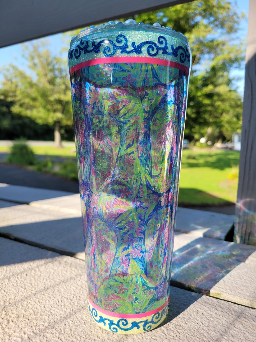 Stained Glass Effect Flip Flop Theme Tumbler - Etsy