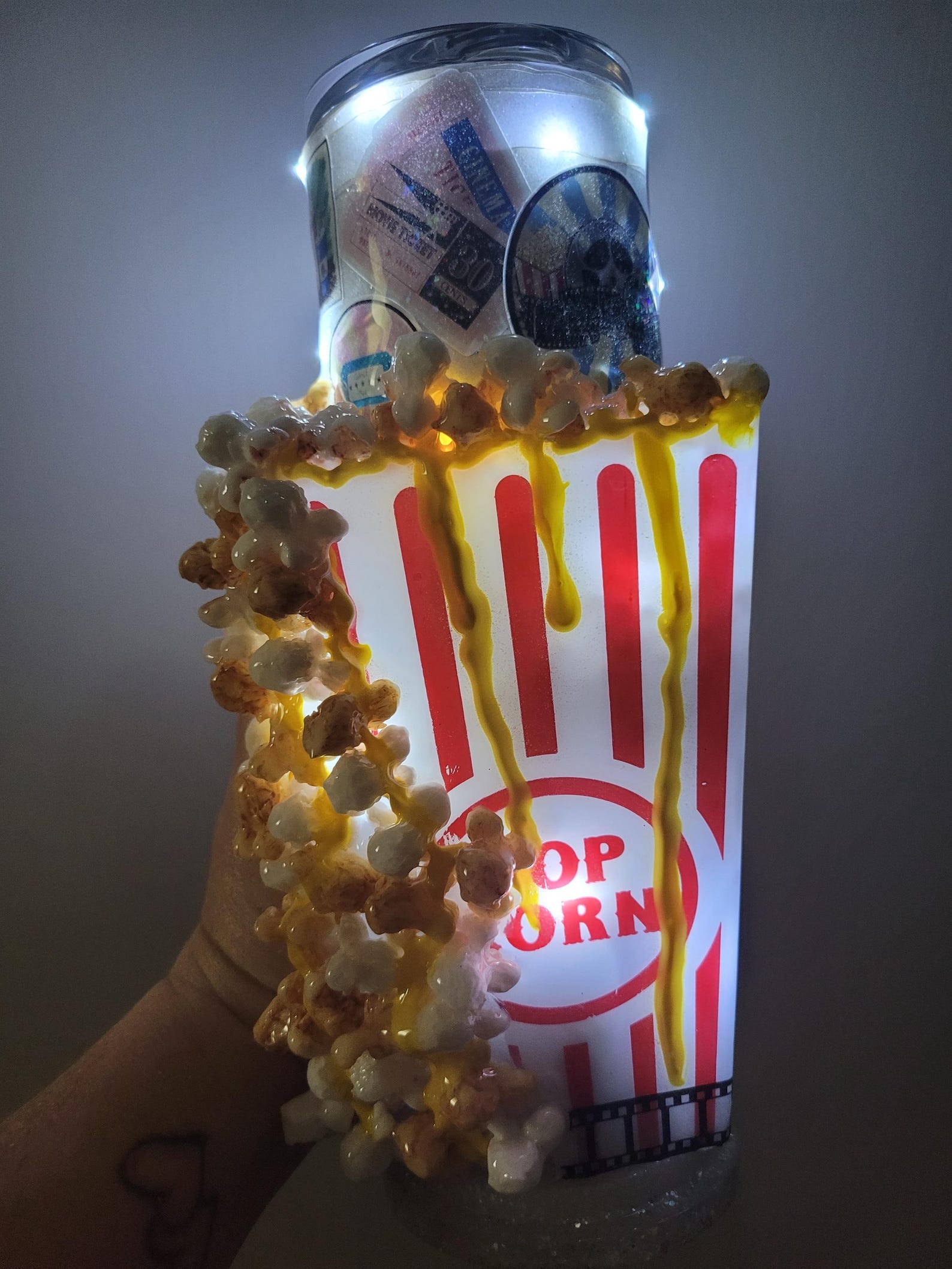 3D Lighted Popcorn Bucket Tumbler - Etsy