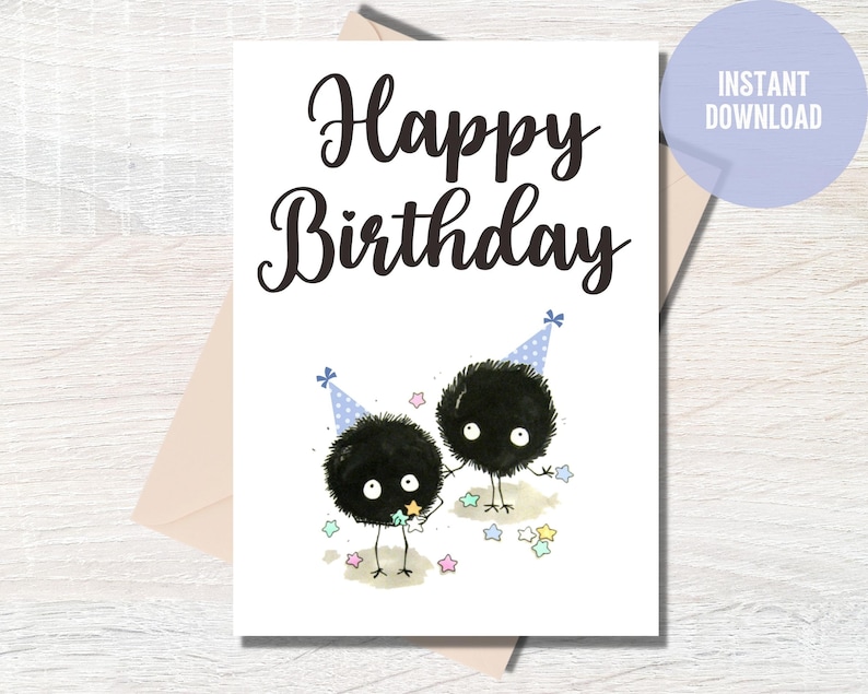 Printable Birthday Card, Downloadable Birthday Card, Birthday Card ...