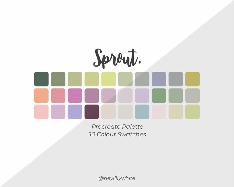Sprout Procreate Colour / Color Palette, Procreate Swatches, Palette ...