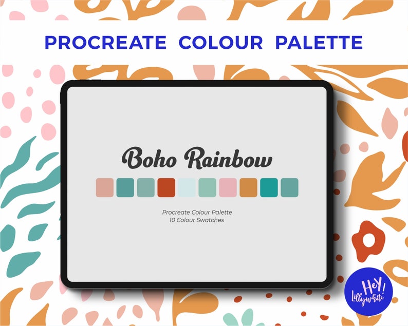 Boho Rainbow Procreate Colour Palette Procreate Swatches - Etsy