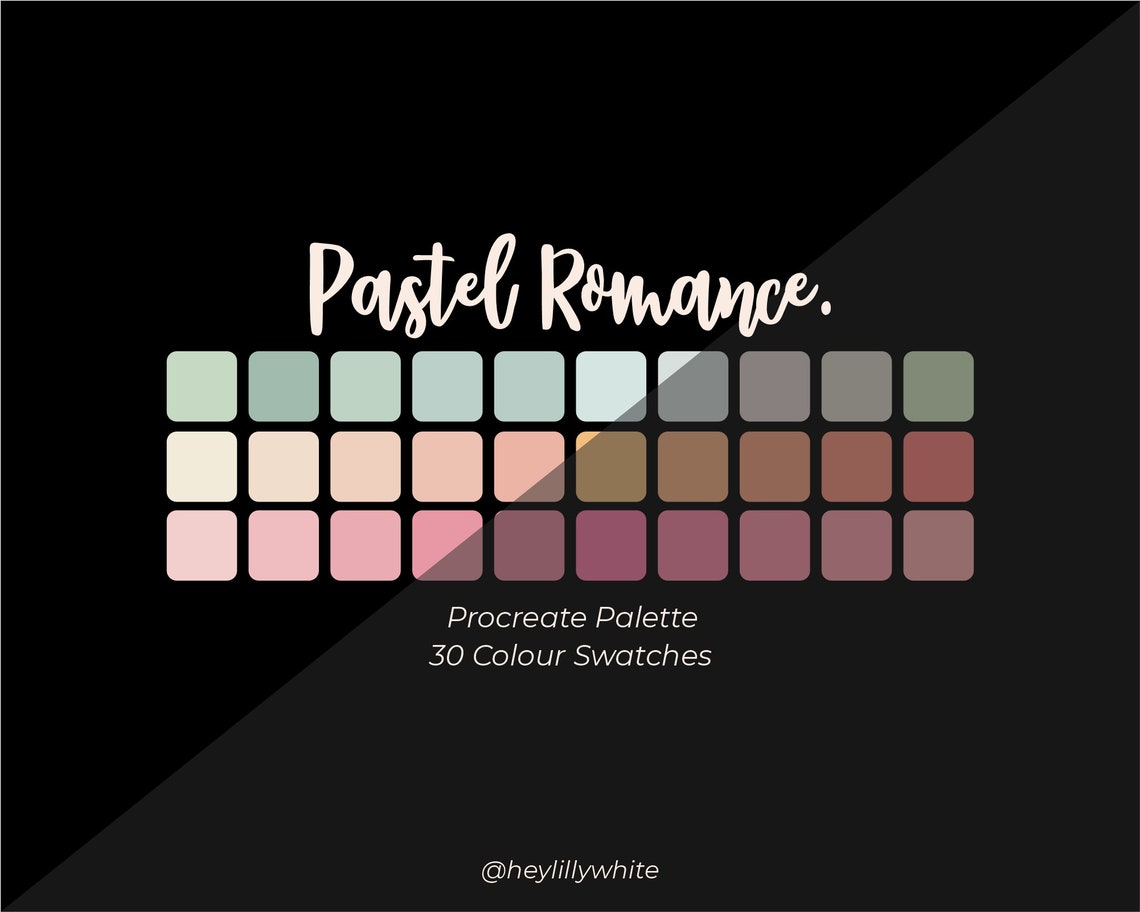 Pastel Romance Procreate Colour / Color Palette, Procreate Swatches ...
