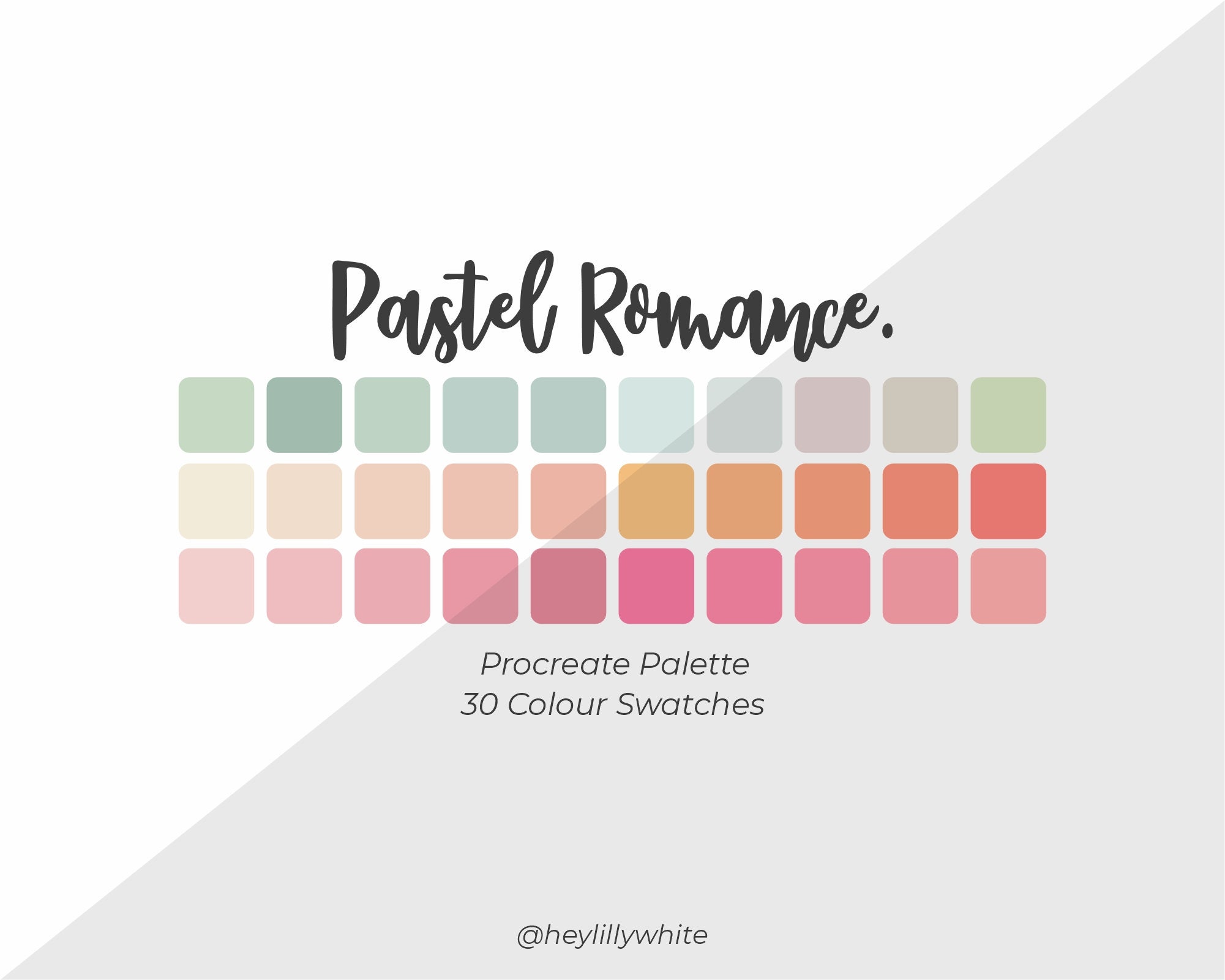 Pastel Romance Procreate Colour / Color Palette, Procreate Swatches ...