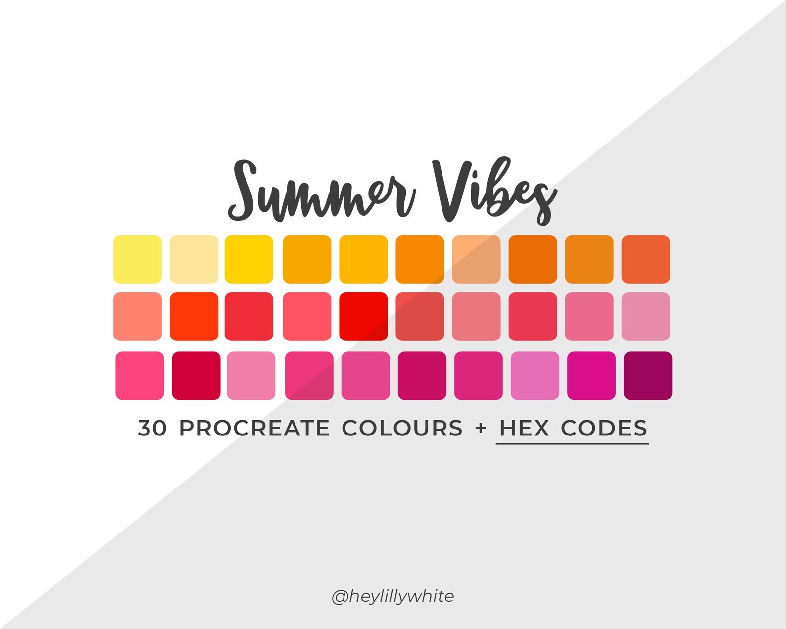 Summer Vibes Procreate Colour Palette, Procreate Swatches, Colour ...