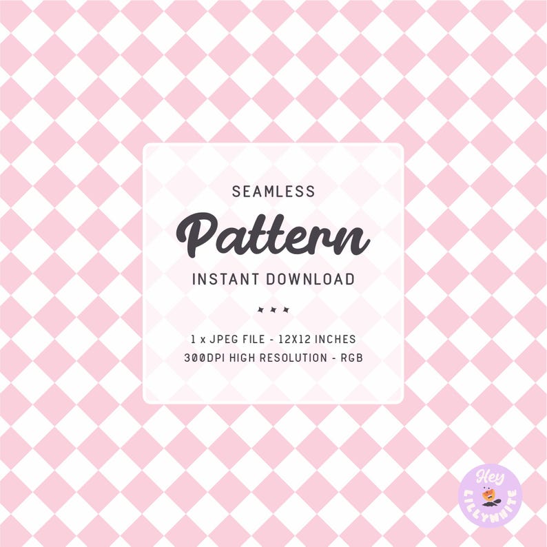 Light Pink and White Diamond Seamless Pattern, Diamond Checkers ...
