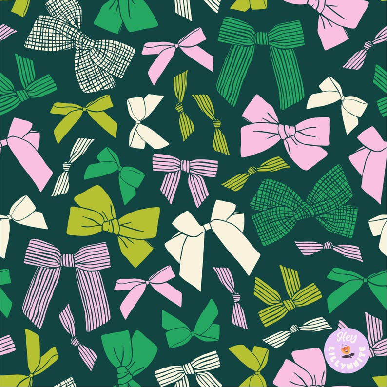 Coquette Colourful Bows Seamless Pattern Files for Girly Bow Fabric ...
