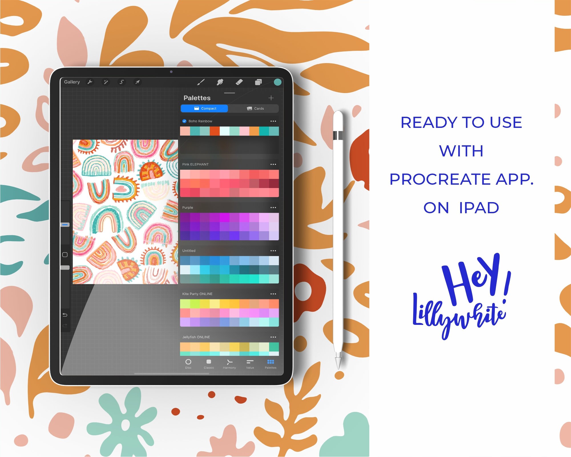 Boho Rainbow Procreate Colour Palette Procreate Swatches - Etsy