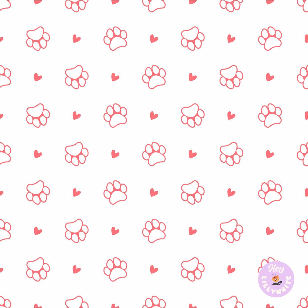 Pet Paw Print Seamless Pattern Cat Paws Seamless Repeat Dog Paws ...