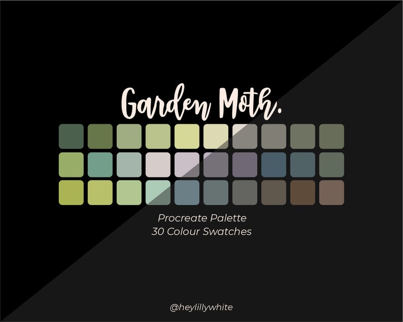 Garden Moth Procreate Colour / Color Palette, Procreate Swatches ...