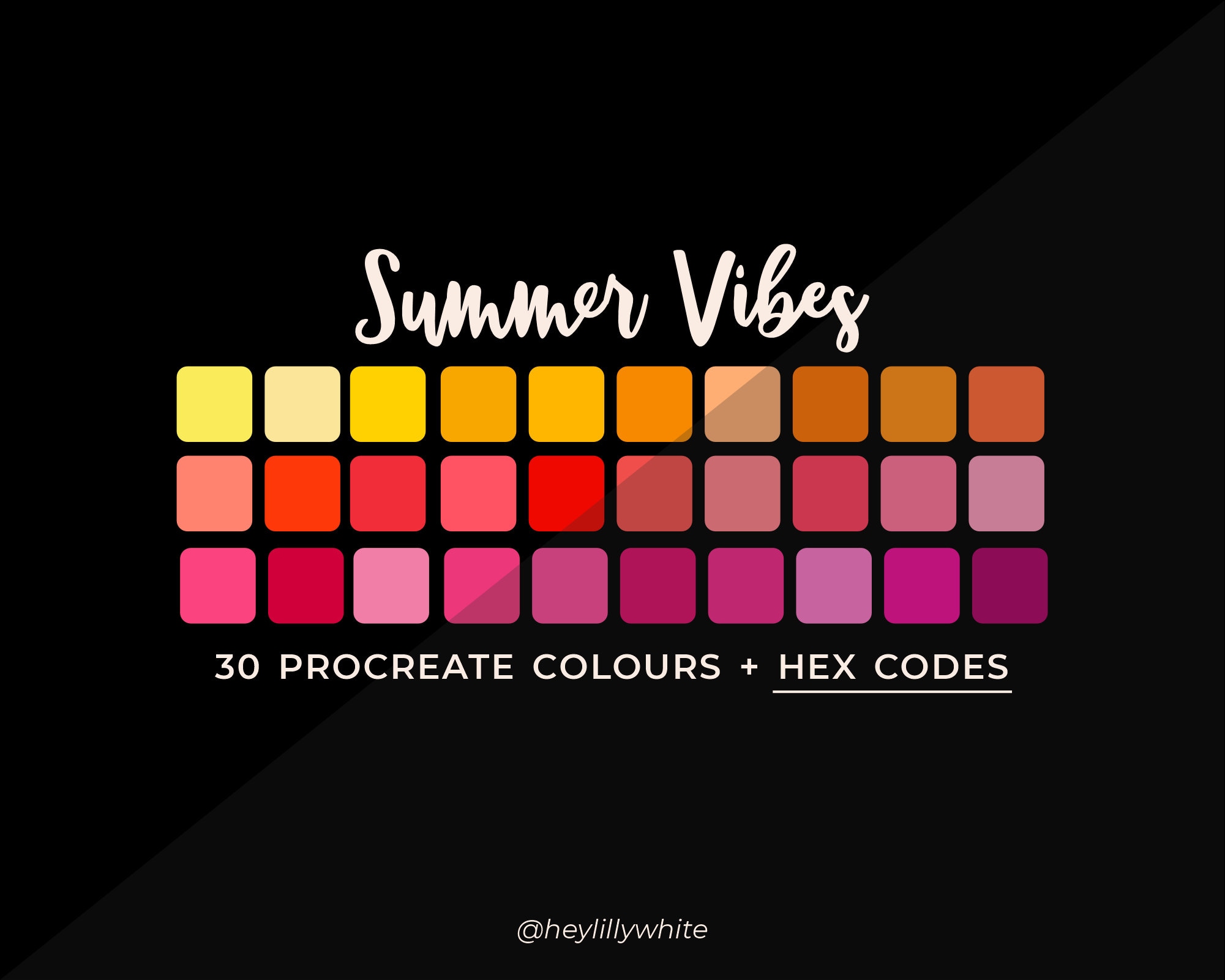 Summer Vibes Procreate Colour Palette, Procreate Swatches, Colour ...